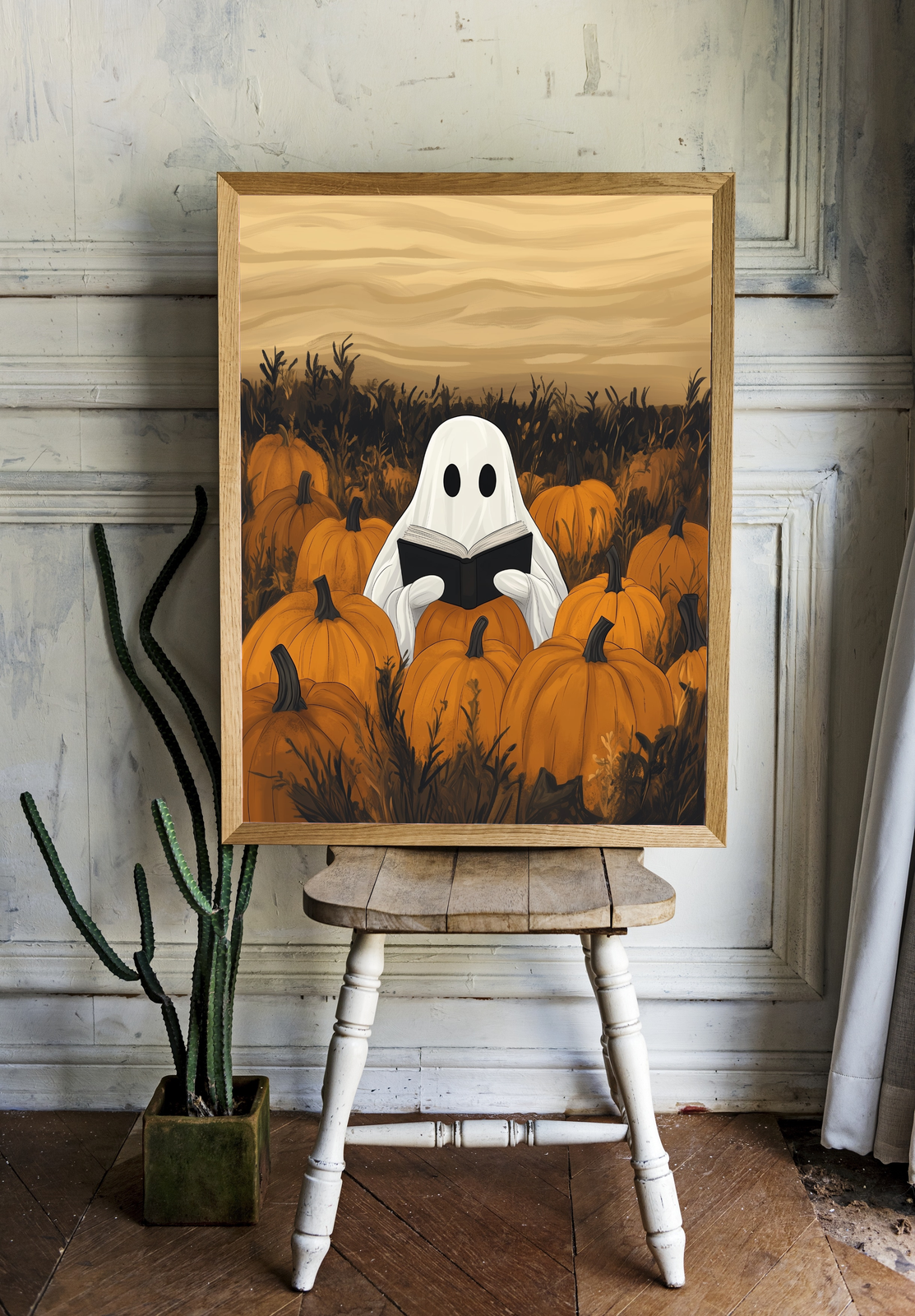 Постер "Призрак в тыквенном поле" 40x50 см в подарочном тубусе