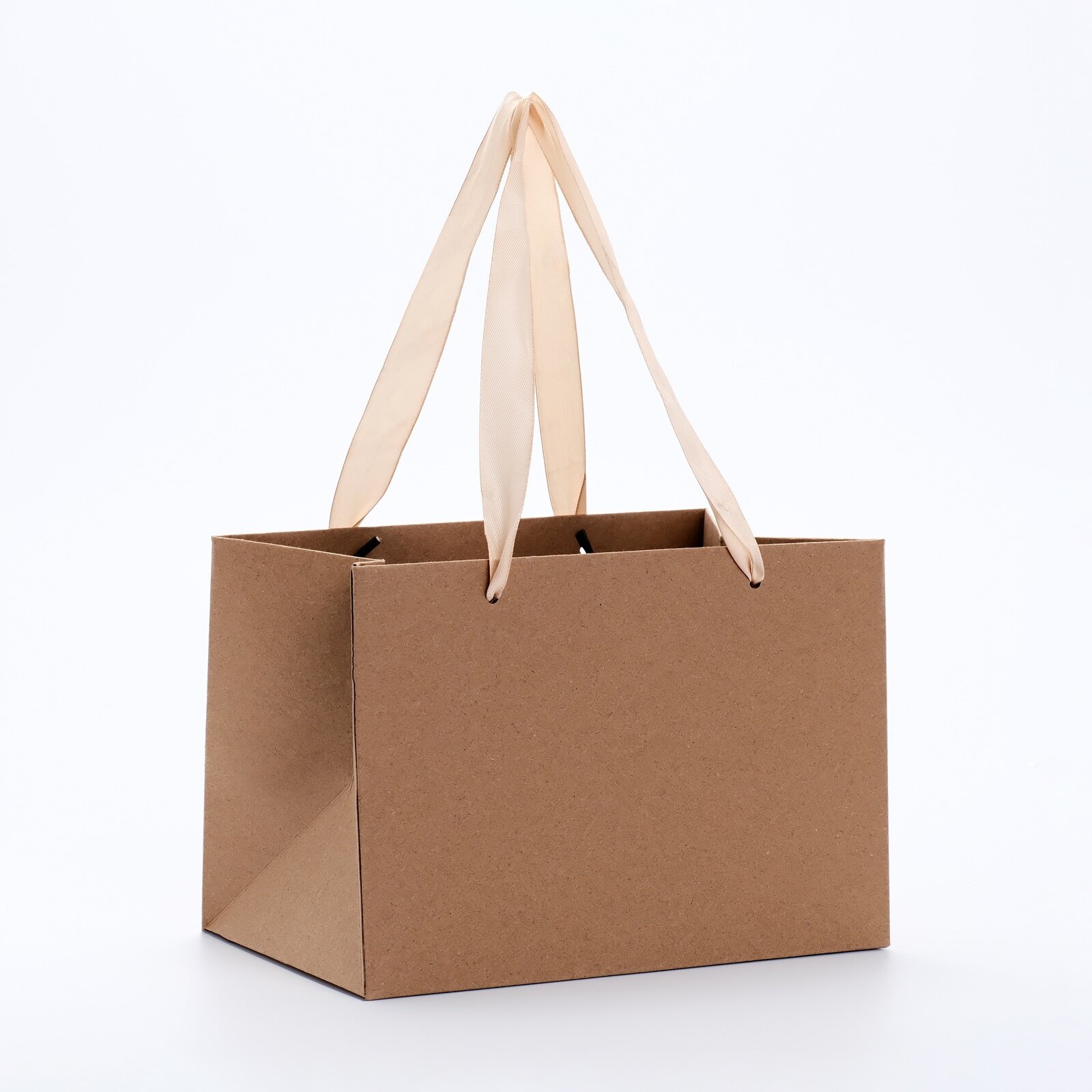 Подарочный пакет UPAK LAND, с широким дном 20×14×13.2 см, крафт