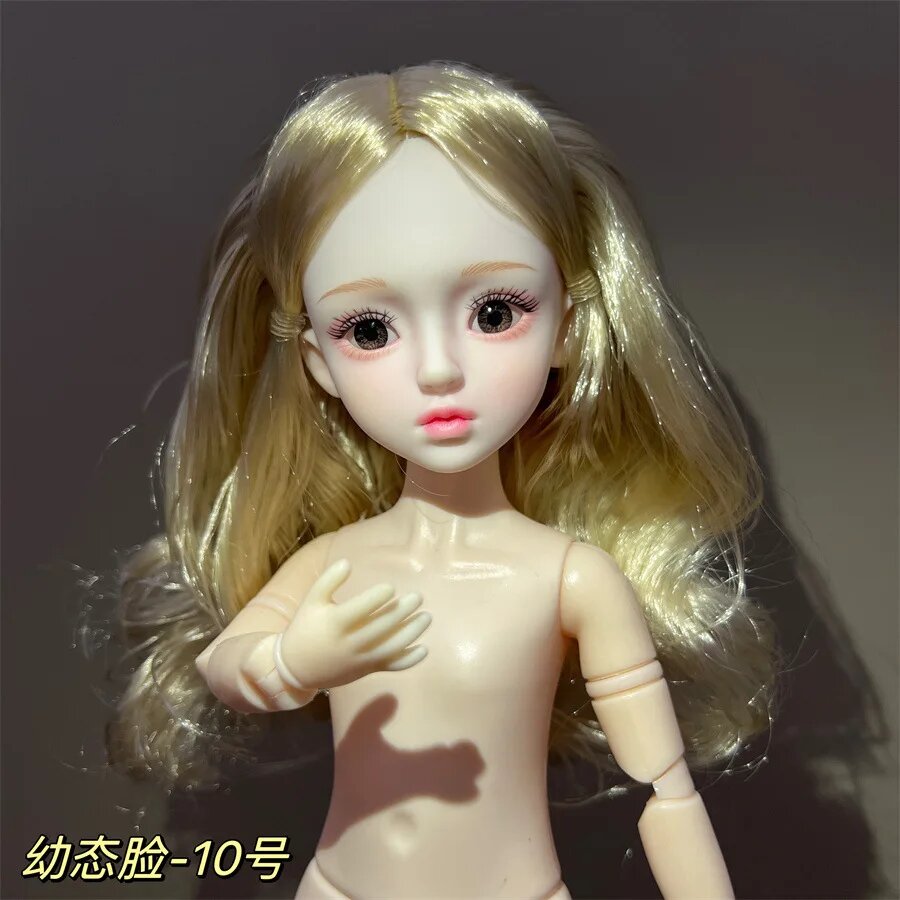 Шарнирная кукла Whiteroom 30 см винил зелёные глаза Naked Doll 09, DOLL with body