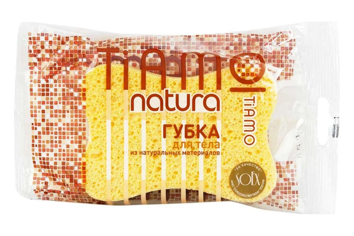 TIAMO Natura Губка для тела Комфорт из целлюлозы 7691 - мягкая гигиеничная очистка кожи