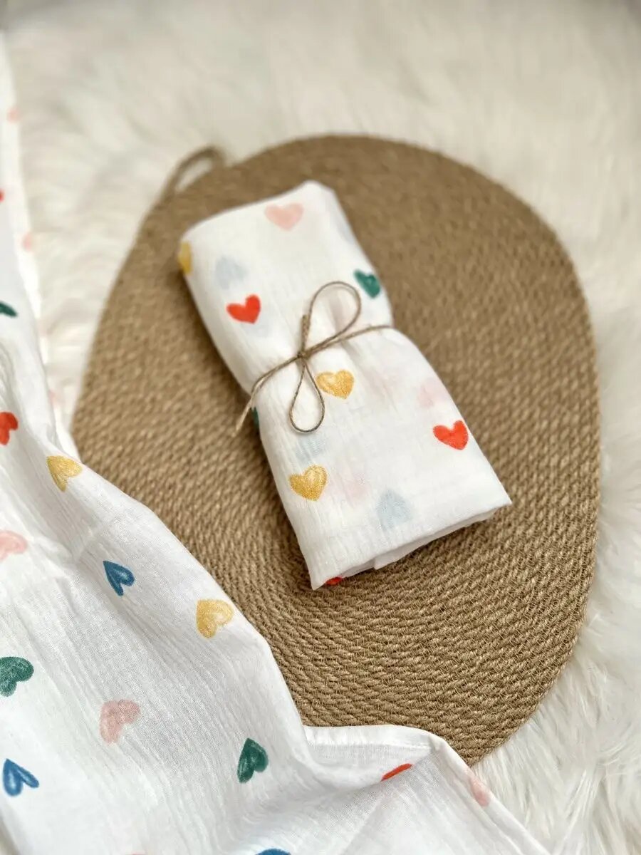 Пелёнка муслиновая для новорожденных жатая 95х65