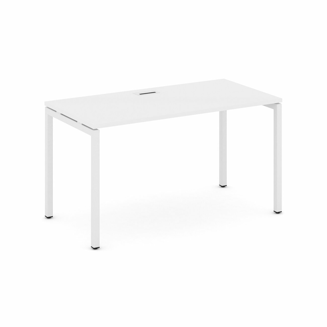 Стол письменный П-образный м/к (сечение 40х40) Style Project Riva SN-4P. SP-004 Белый/Белый мет. 1580*600*750