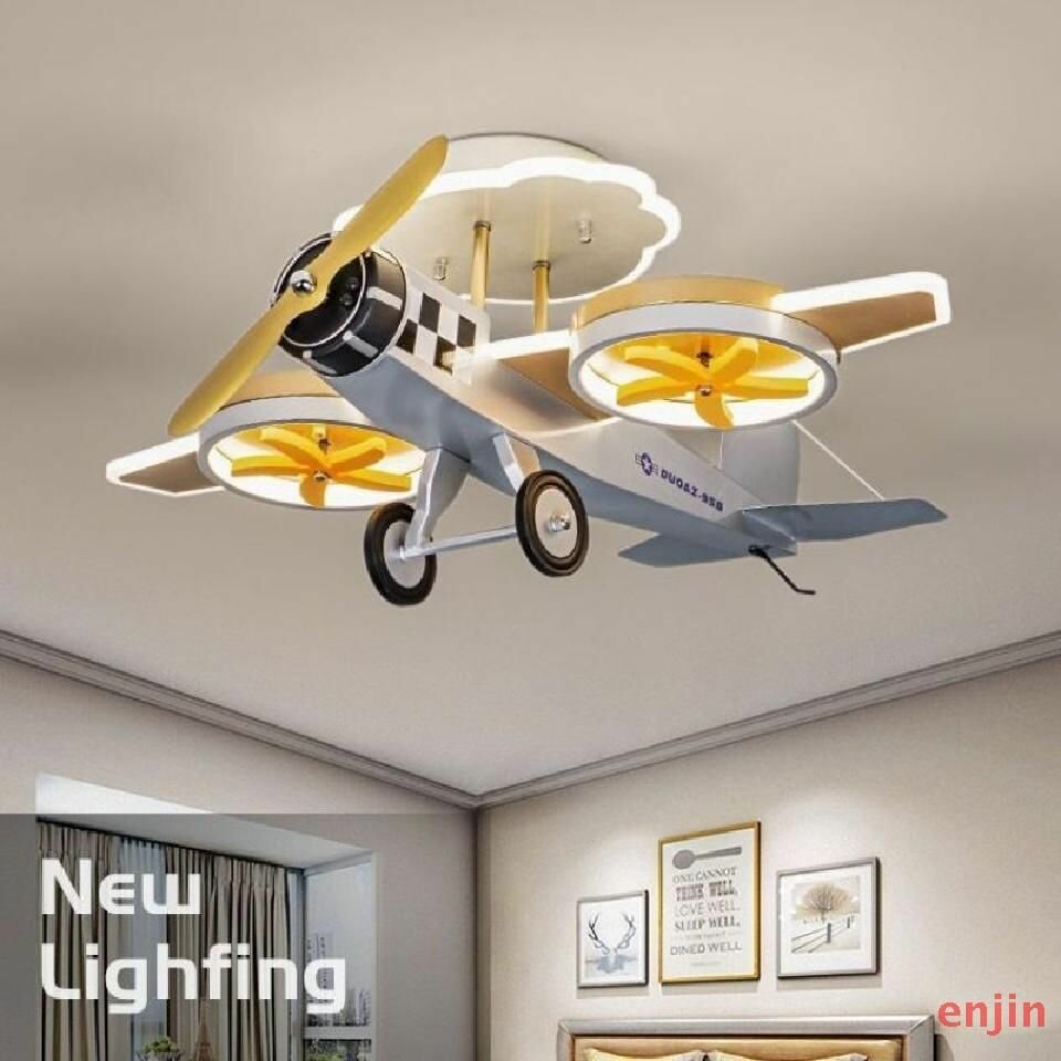 Светодиодная люстра для детской спальни/потолочный светильник для мальчиков в форме самолета