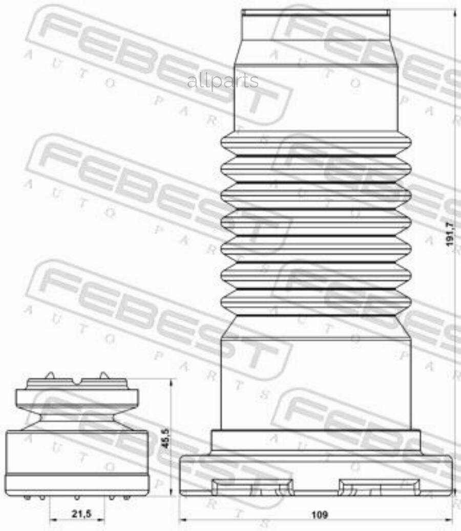 FEBEST MZSHBGHFKIT к-кт аморт. передн. пыл. 2шт. + отб. 2шт!\ Mazda 6 GG 02-03