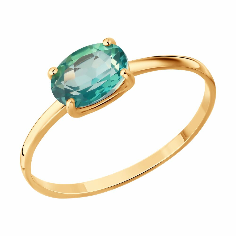 Кольцо, красное золото, 585 проба, топаз