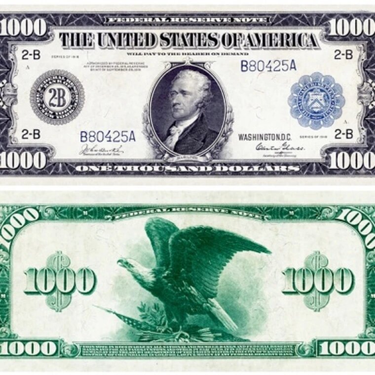 1000 долларов 1918 года США, сувенирная копия, банкноты и купюры редкие коллекционные