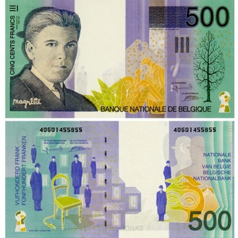 500 франков 1995 года Бельгия, сувенирная копия, банкноты и купюры редкие коллекционные