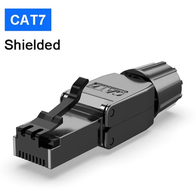 Разъем RJ45 Cat7 Shielded, черный