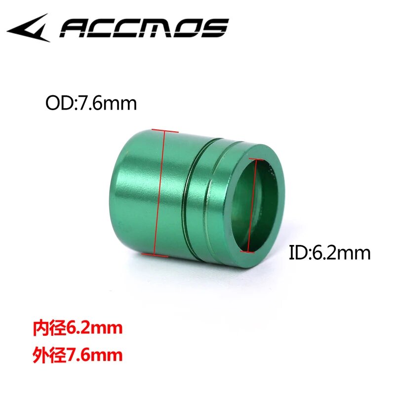 Взрывозащищенное кольцо для стрел из лука, 24 шт, алюминий, синий/красный/золотой/серебристый/зеленый Зеленый, ID6.2 OD7.6 Green