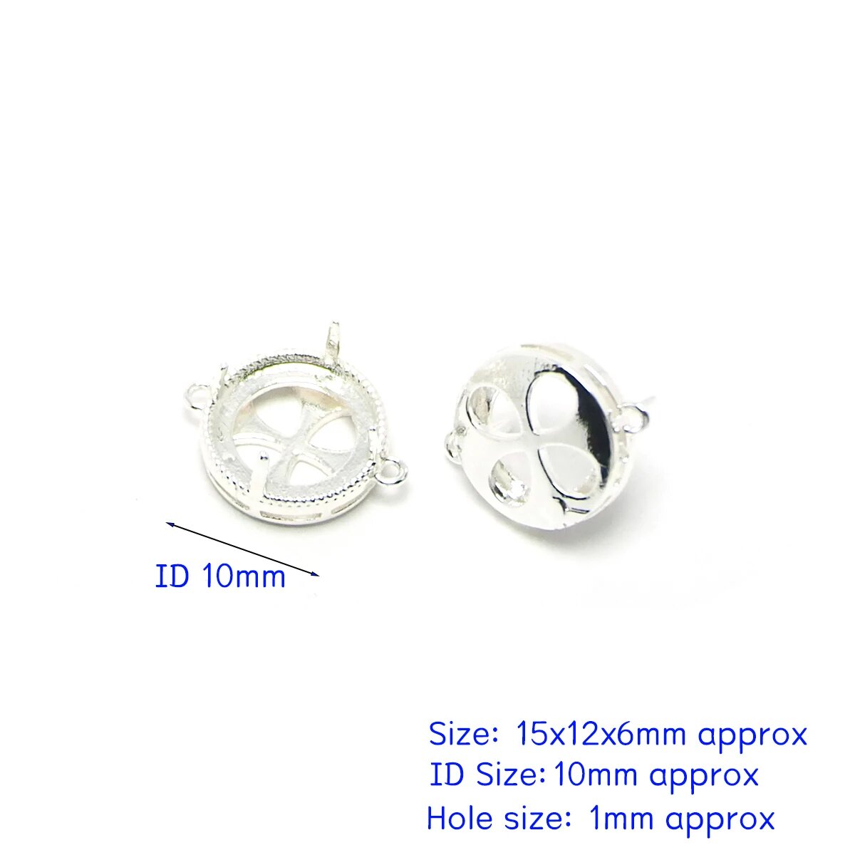 Подвеска-шар с короной, ID 10mm, Белый, E