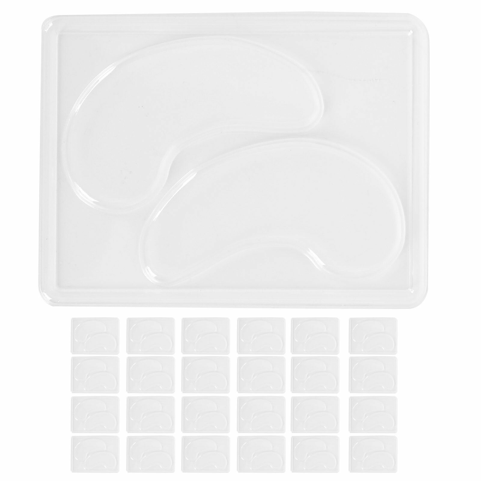 Набор из 25 прозрачных форм для маски для глаз сделай сам , портативный многоразовый лоток для маски для глаз, пластина для путешествий, дома и спа, легко моется