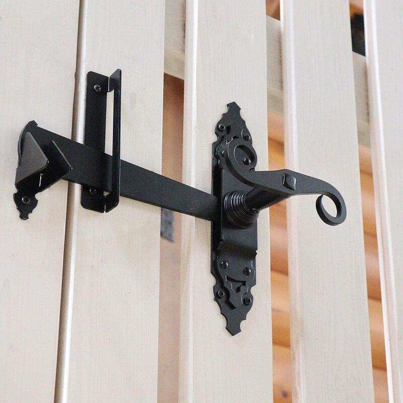 Щеколда калитки поворотная ноэз "Арт53", накладная, сталь, черный матовый