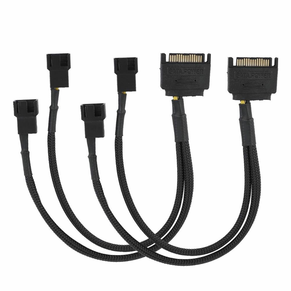 Кабель-адаптер питания SATA 2-сторонний преобразователь 22AWG 15-контактный на 2 * 4-контактный кабель адаптера питания охлаждающего вентилятора
