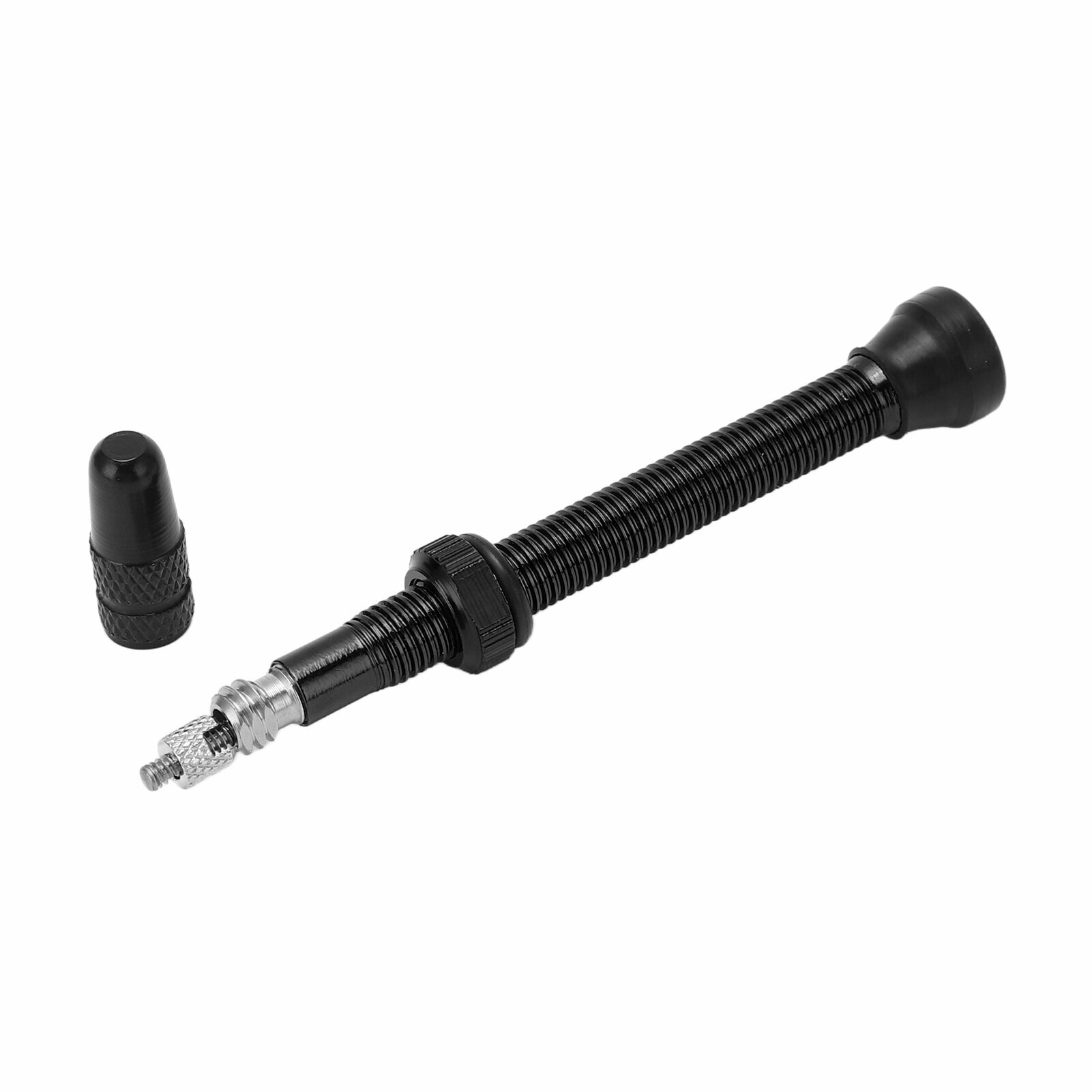 60-мм ниппель Presta для горного велосипеда, алюминиевый сплав, бескамерный вакуумный удлинительный клапан, аксессуар для велосипеда, черный.