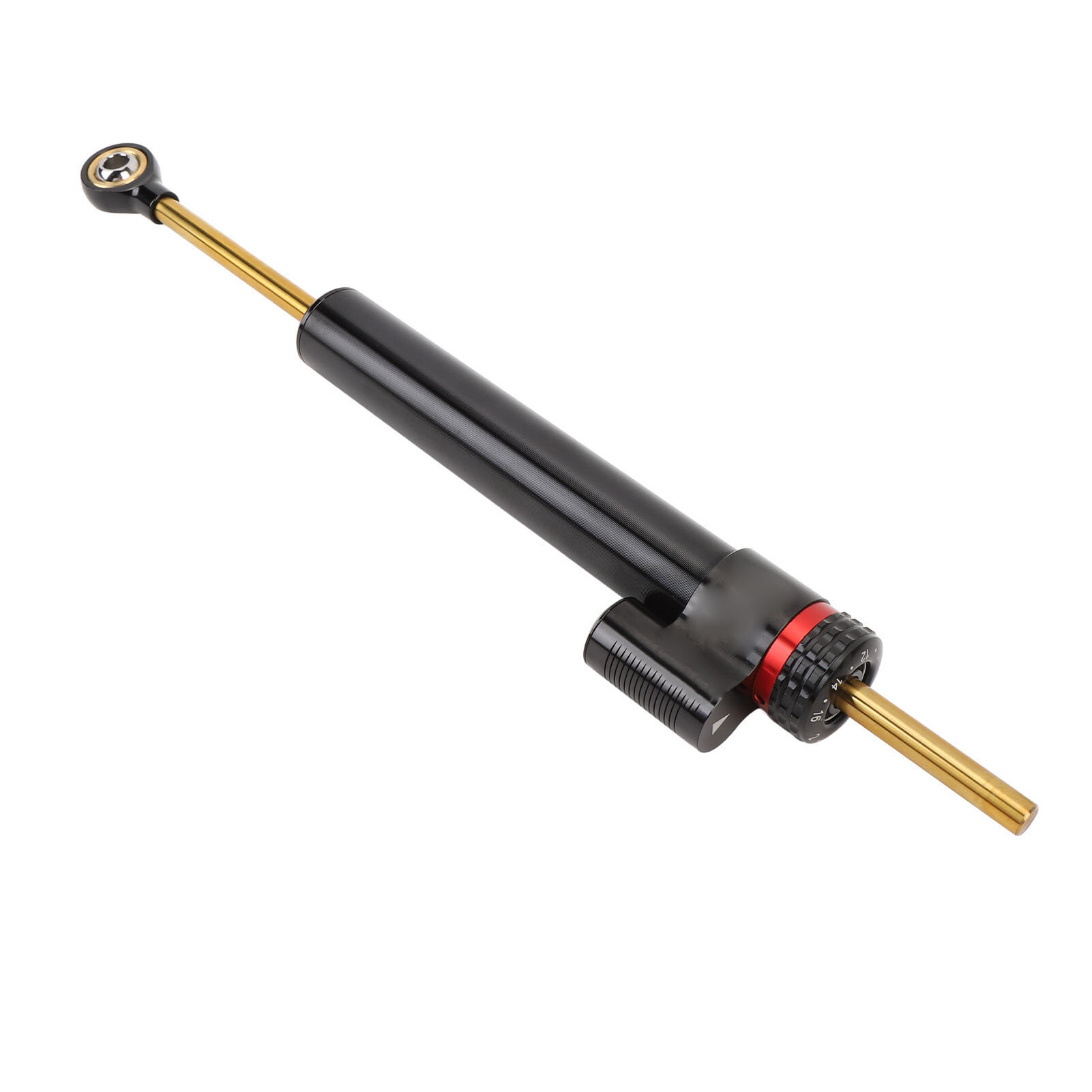 Мотоциклетный демпфер рулевого управления Стабилизатор Повышенная безопасность Улучшенная устойчивость Чувствительный контроль Алюминиевый сплав Регулируемый рулевой демпфер для мотоцикла Черный