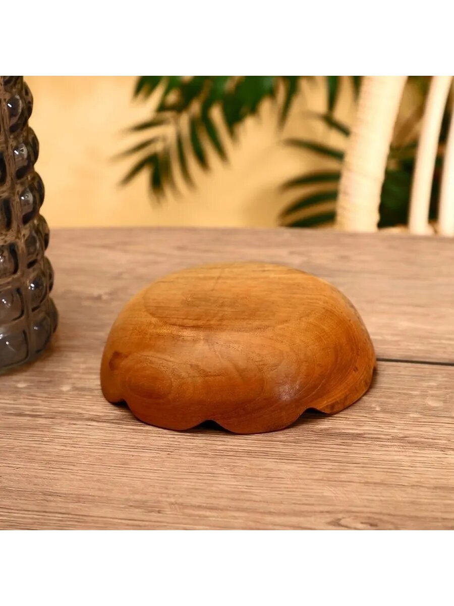 Стильная деревянная глубокая тарелка 17 см