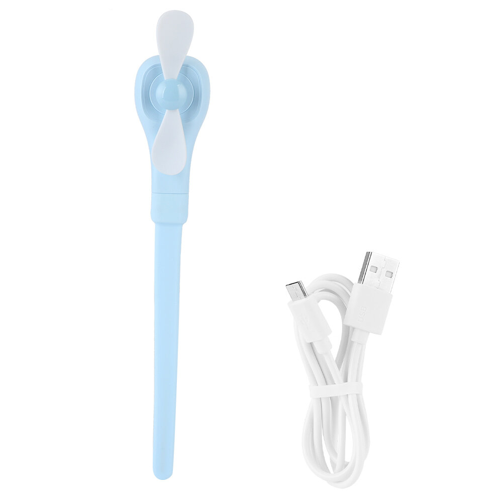 Гибкий карманный USB-вентилятор для офиса и путешествий, синий