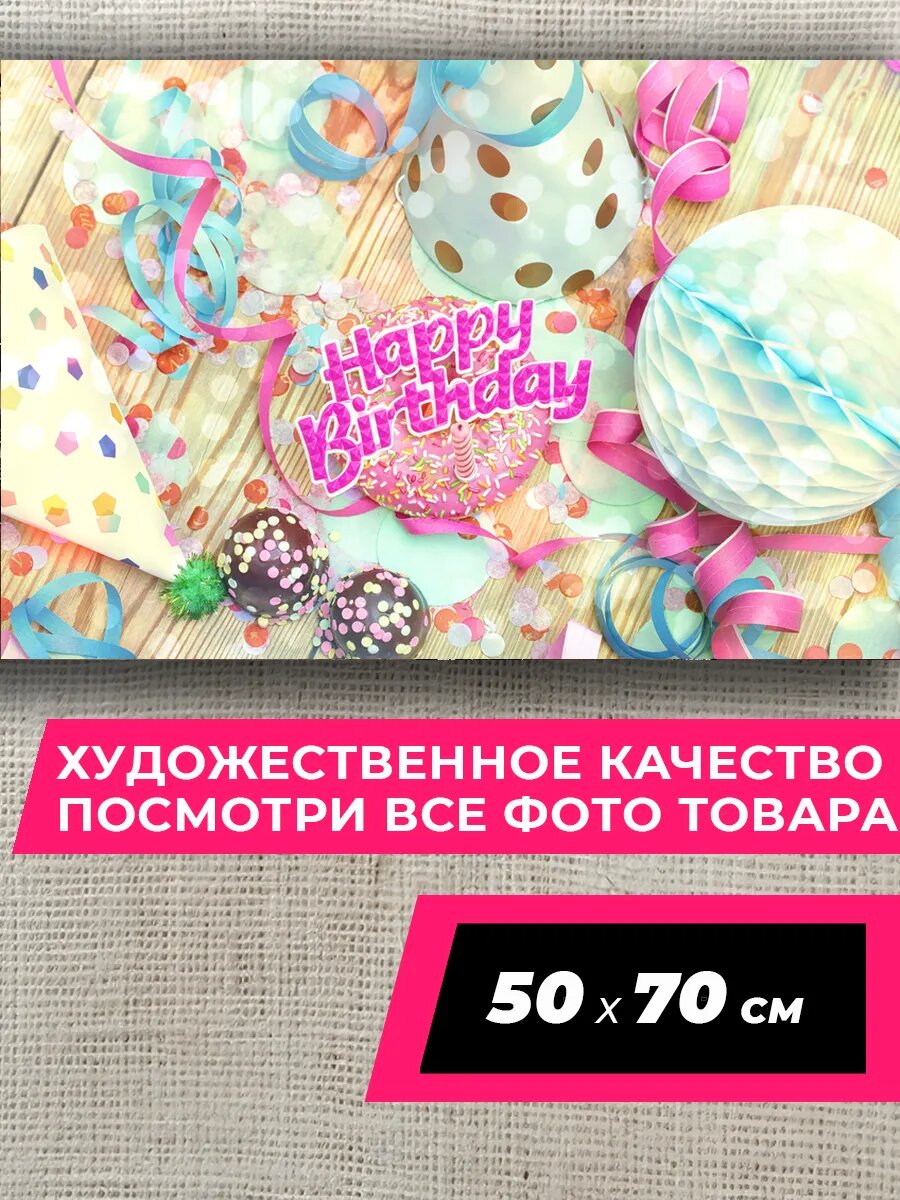 С днем рождения плакат на стену 50 на 70