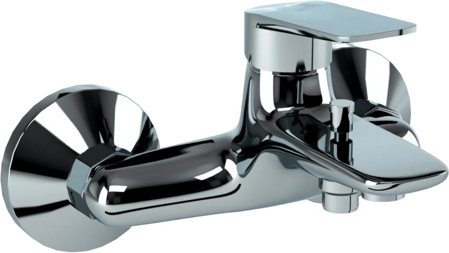 Смеситель для ванны с душем Paini Laguna LACR111 настенный, однорычажный, хром, глянцевый, латунный, без лейки, с керамическим картриджем