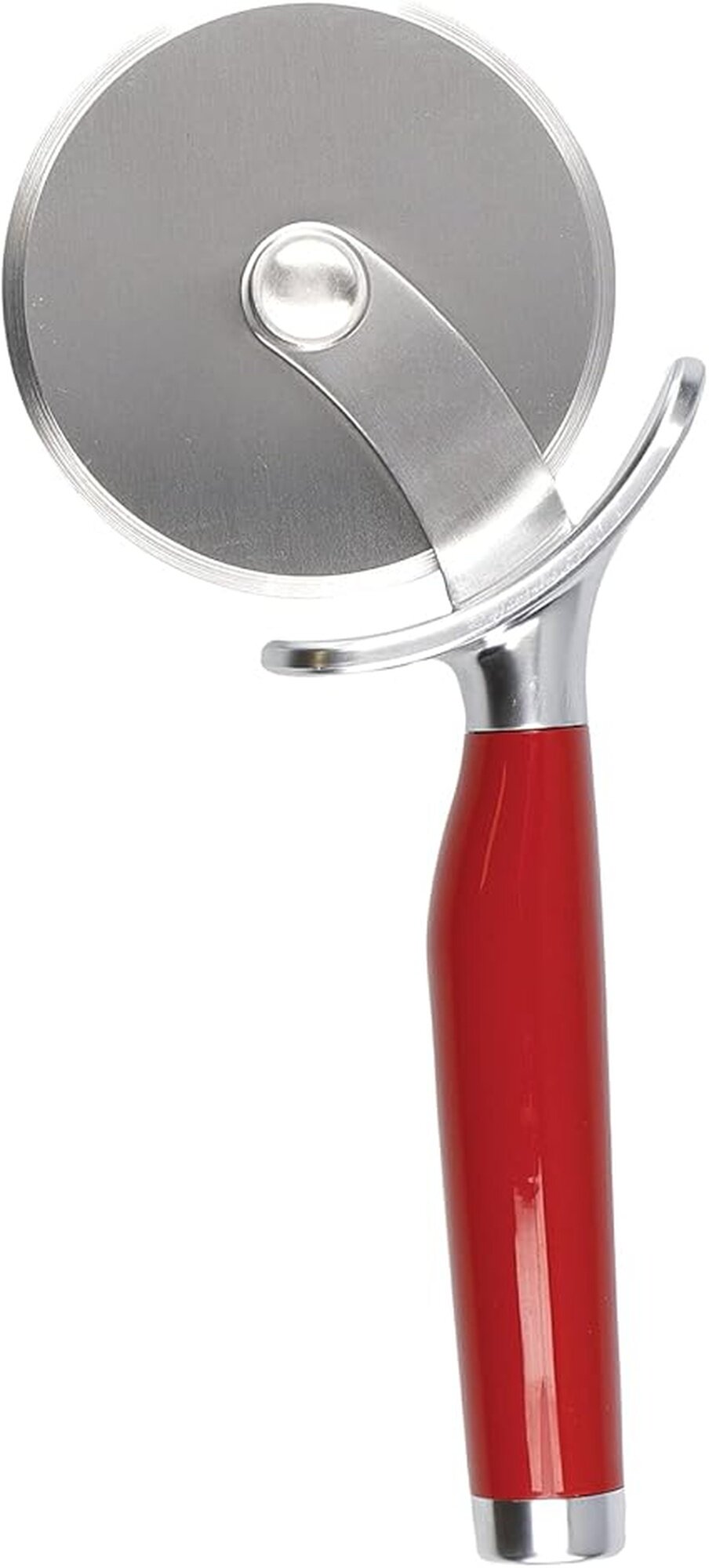 Нож для пиццы KitchenAid - из нержавеющей стали, с насечкой, цвет красный, KAG113OHERE