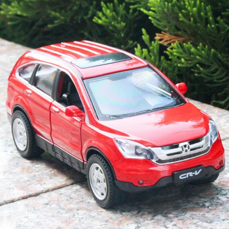1:32 HONDA CRV SUV, модель автомобиля из сплава, литая под давлением металлическая игрушечная машина, модель автомобиля, имитация звука и света, коллекция детских игрушек в подарок, Красный