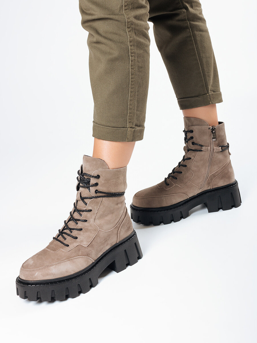 Ботинки натуральный велюр утепленные зимние 2026