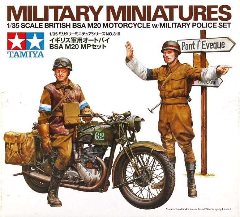 TAMIYA 35316 1/35 Британский мотоцикл BSA M20 MP (пластиковая модель)
