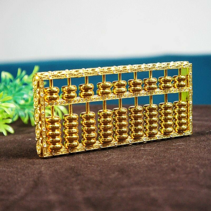 Декоративные счеты с кристаллами, цинковый сплав, 14 см, китайский стиль, символ богатства