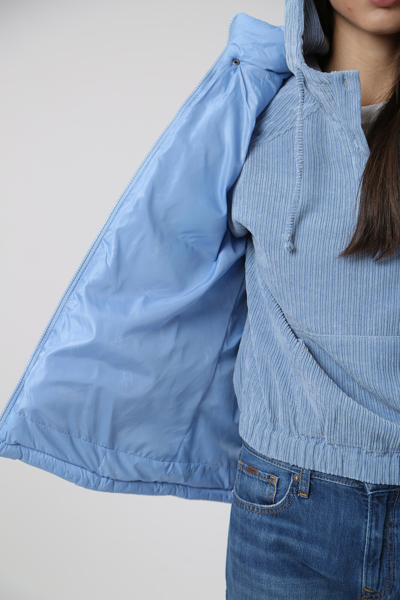 Куртка Pepe Jeans, размер XS, голубой, — фото 1