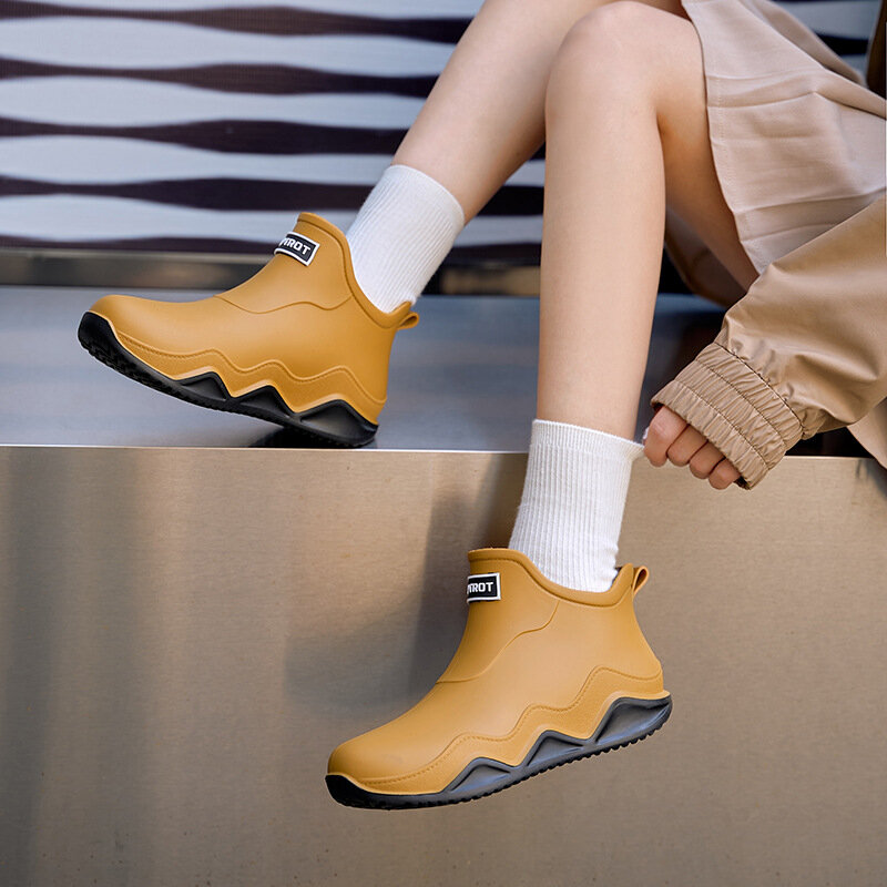 Резиновые сапоги, мужские низкие нескользящие сапоги, короткие рыболовные сапоги, низкие водонепроницаемые туфли для мужчин и женщин, для студентовРазмер обуви. EU:44