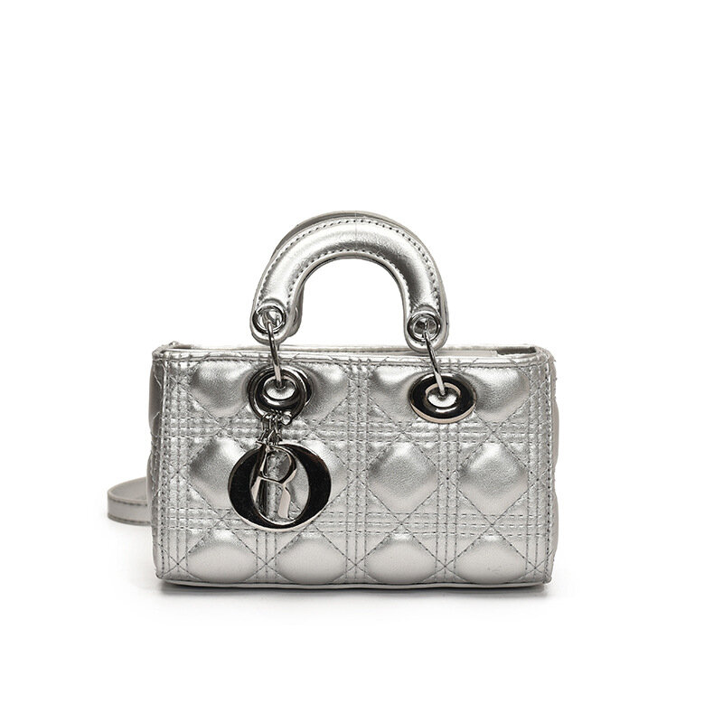 Элегантная женская сумка Lady Dior, модная стеганая сумка через плечо и кроссбоди, текстурированная повседневная сумка в стиле Ins.