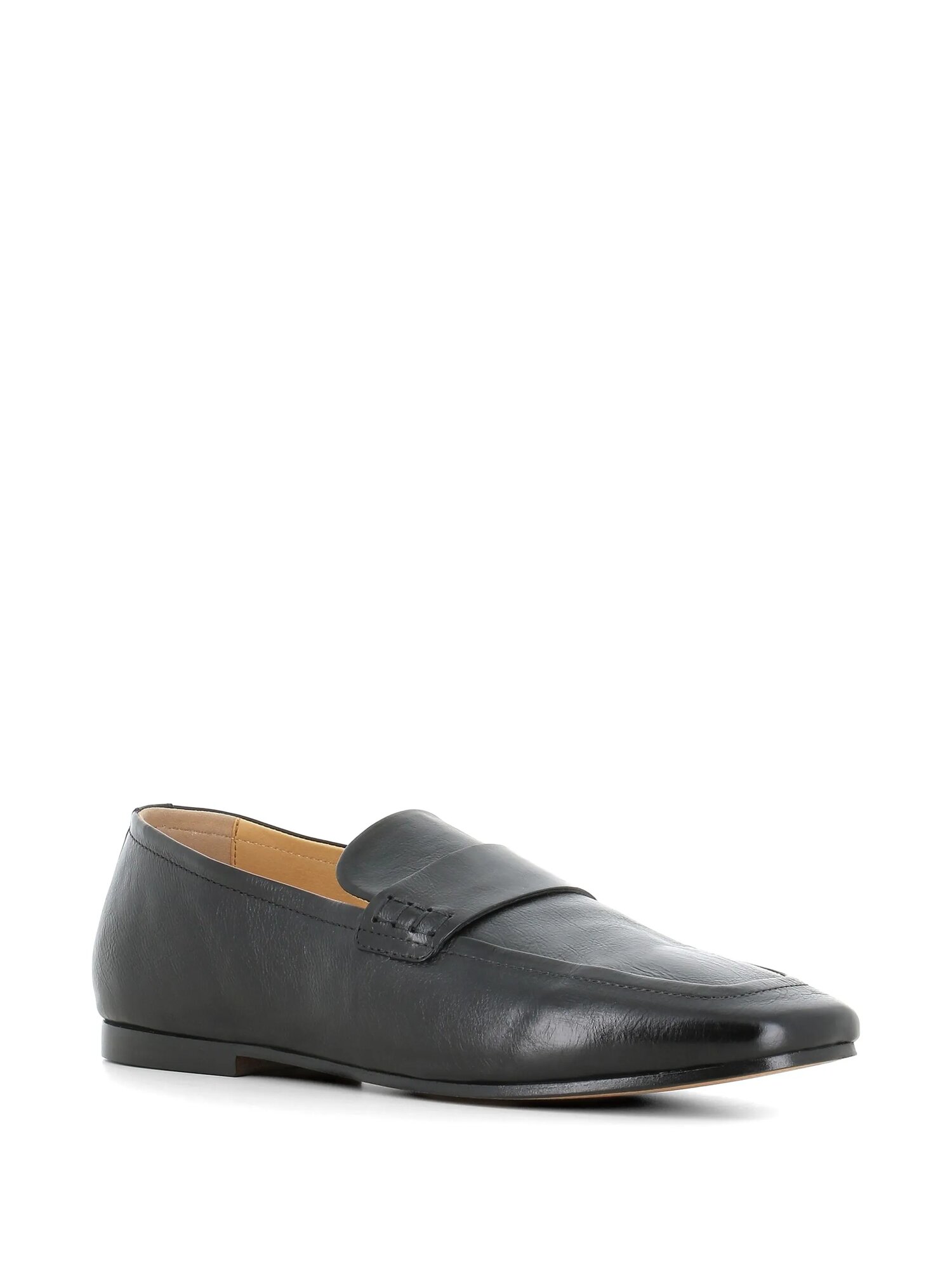 Лоферы HENDERSON BARACCO Square-toe leather loafers, размер 42, black/black — фото 1