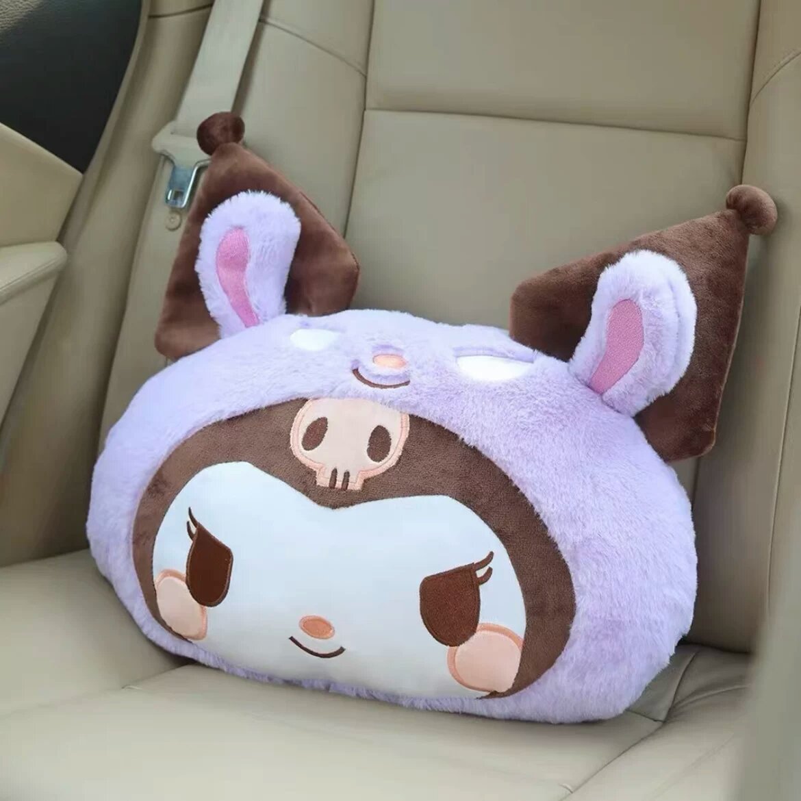 Подушка для поясницы Kuromi, мягкая шерсть, удобная поддержка спины для транспорта, одна штука