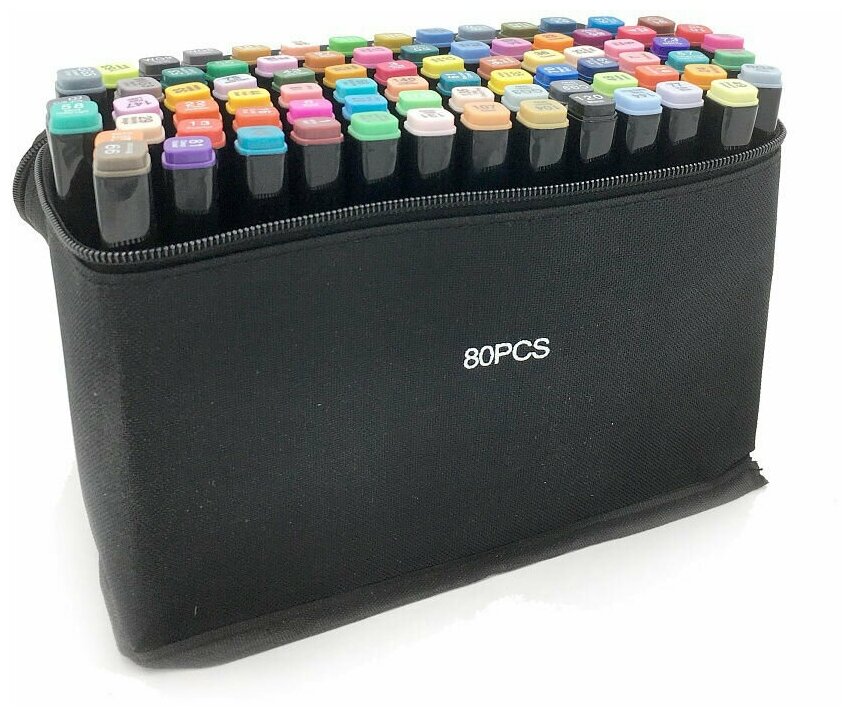 Набор маркеров для скетчинга, двусторонние на спиртовой основе (80шт)