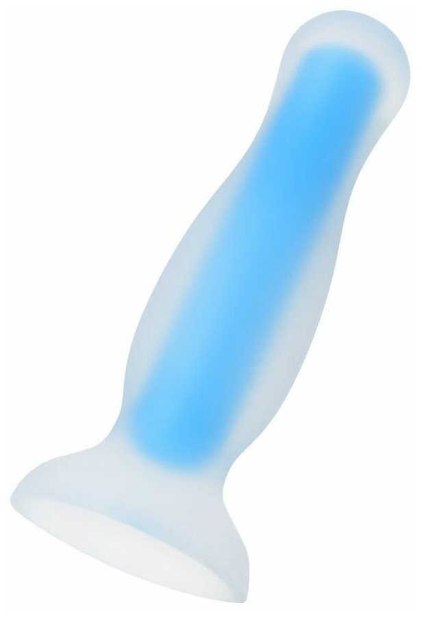 Голубая, светящаяся в темноте анальная втулка Kyle Glow - 10 см,10 см,3 см, голубой, силикон, Унисекс, Анальные игрушки