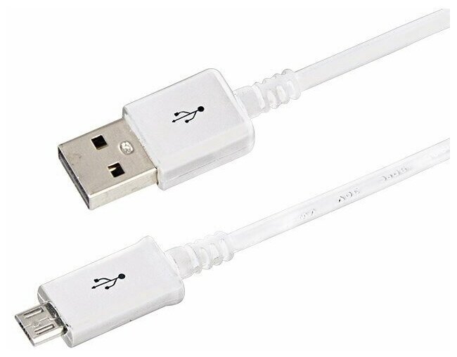 Набор USB кабель Rexant microUSB длинный штекер, 1 м, белый {18-4269-20} (2 шт)