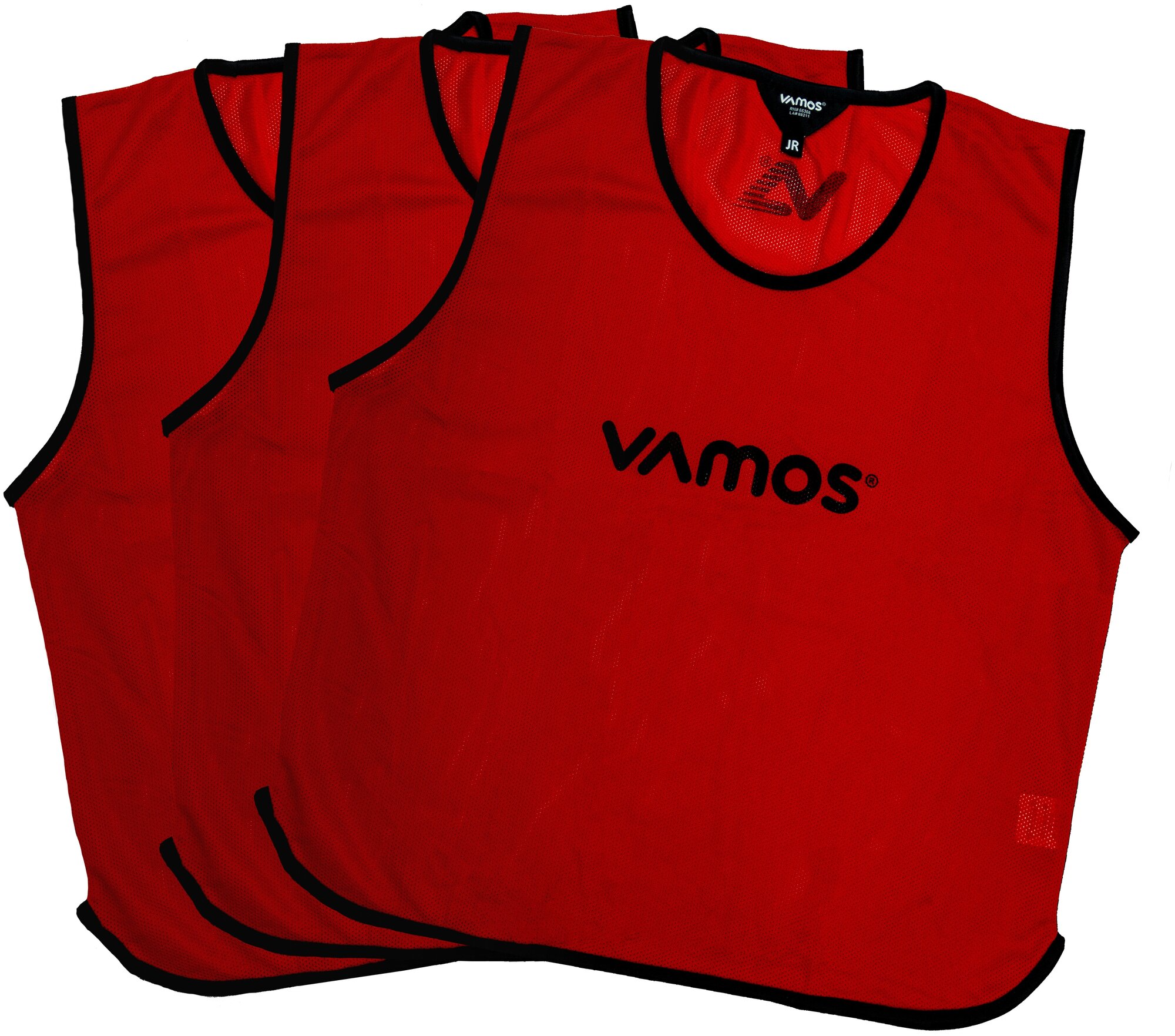 Манишка футбольная Vamos, унисекс, красная, дышащая, всесезон, 3 шт