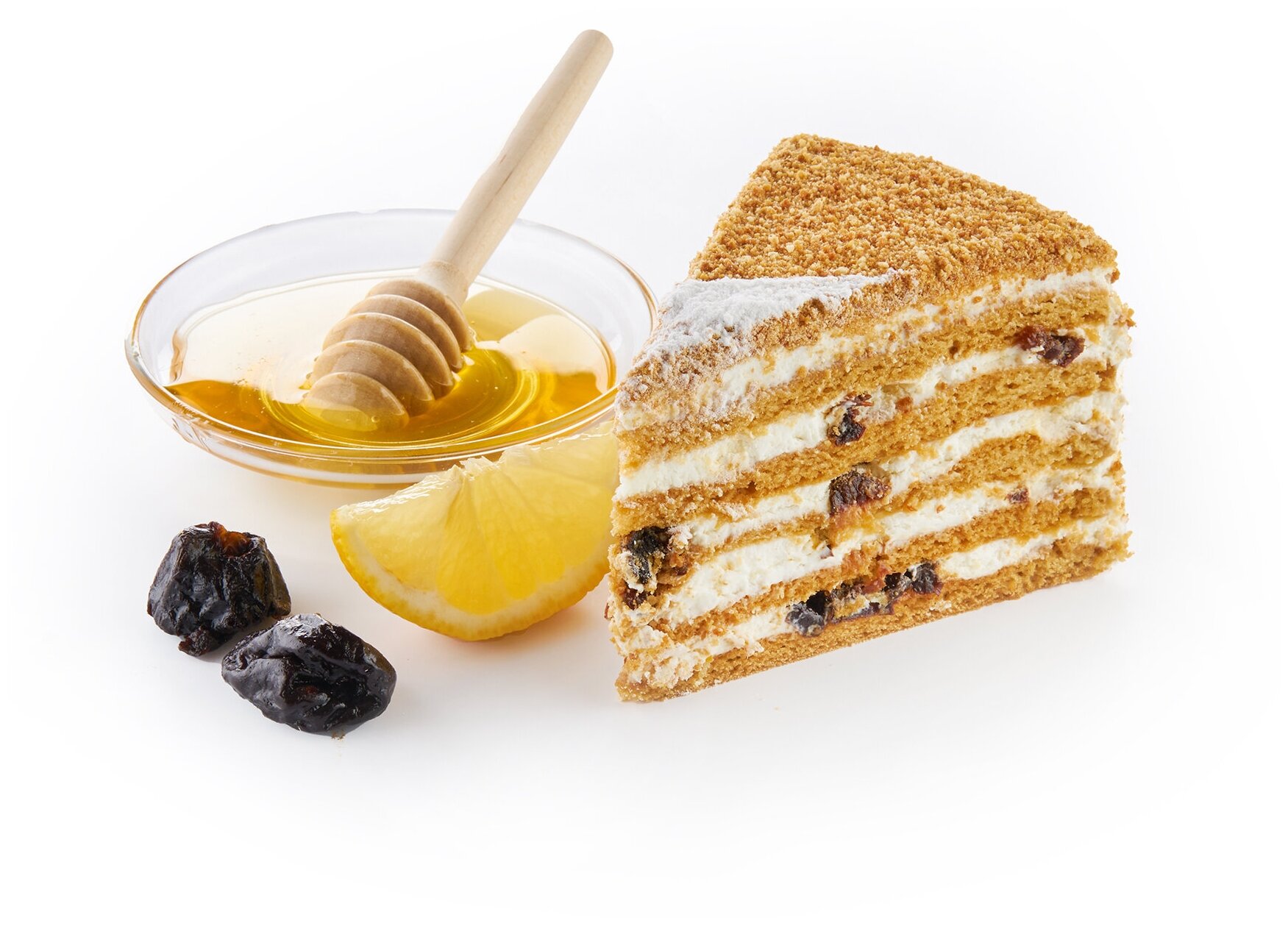 Пирожное CACAOJET Лимонный медовик с черносливом