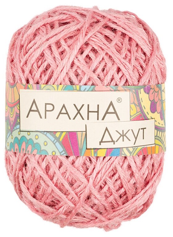 Пряжа ARACHNA "Jute" 100% джут 100 г 90 м № 018 св. розовый