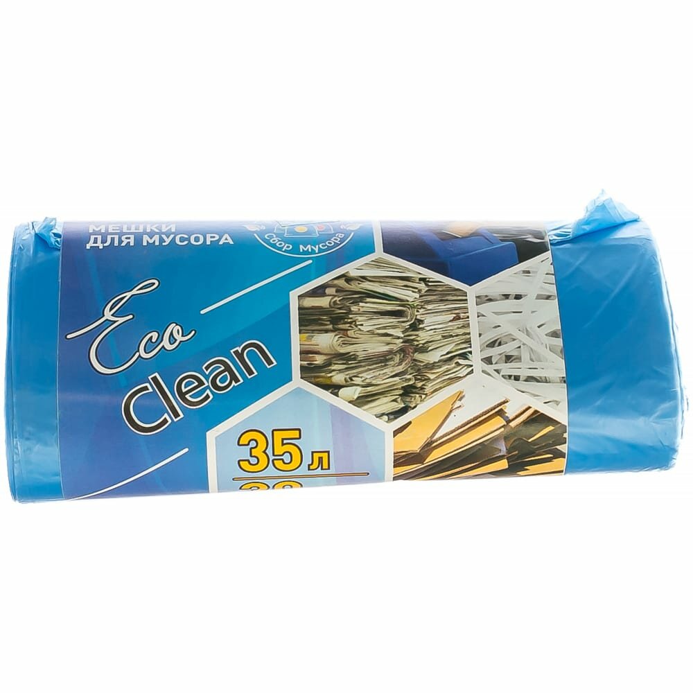 Мешки Ecoclean (35 л, 30 шт, ПНД, синий, 8 мкм, 48х58 см) Концепция Быта 3781