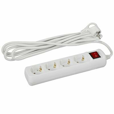 Удлинитель 4-мест 3м ПВС 3*1 белый выкл ЭРА