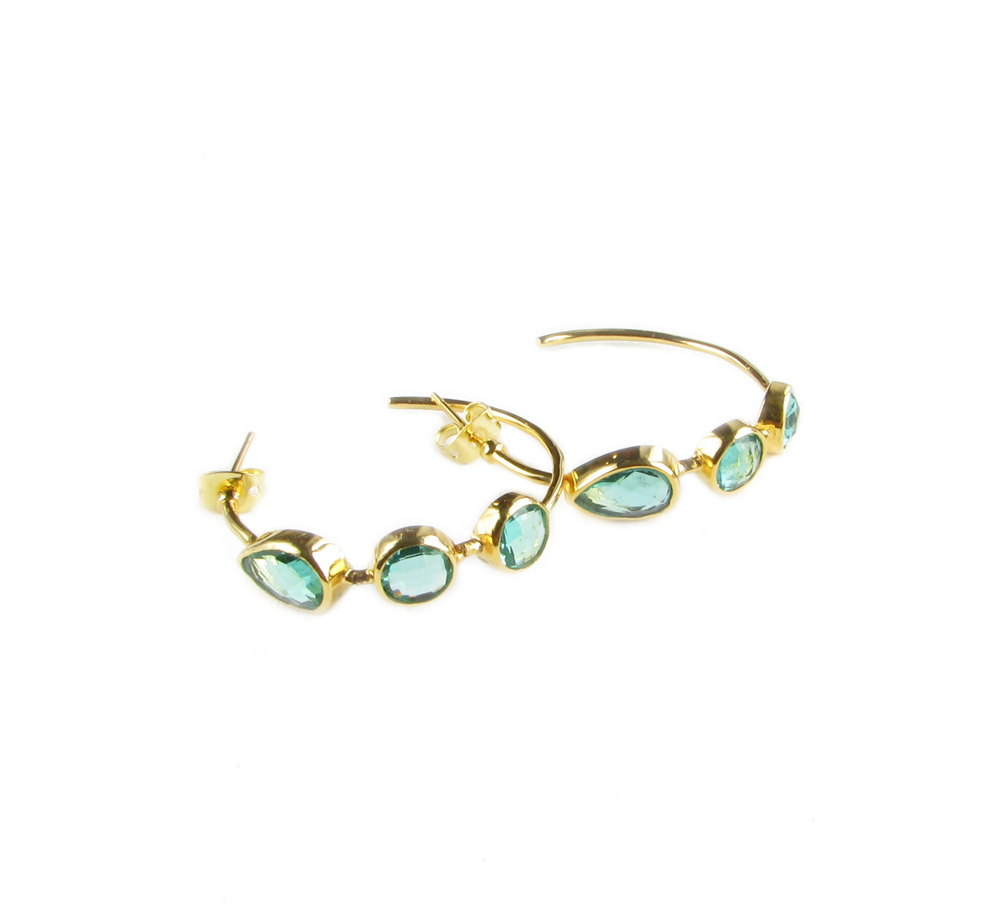 Серьги конго, кварц