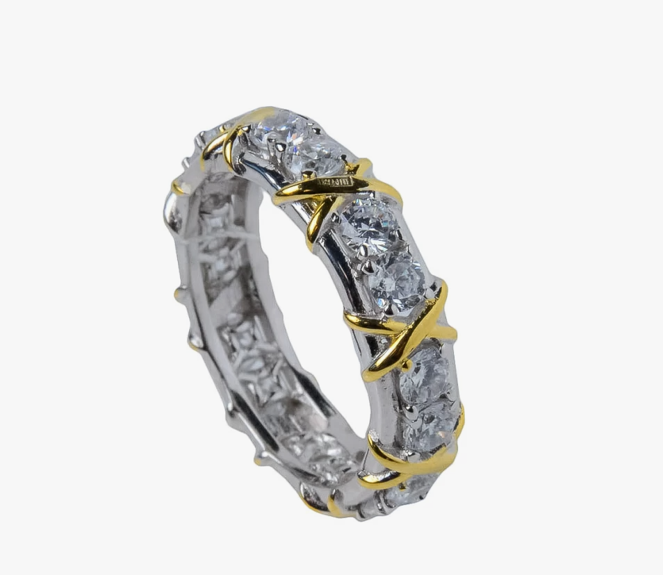 Кольцо, серебро, 925 проба, золочение, фианит