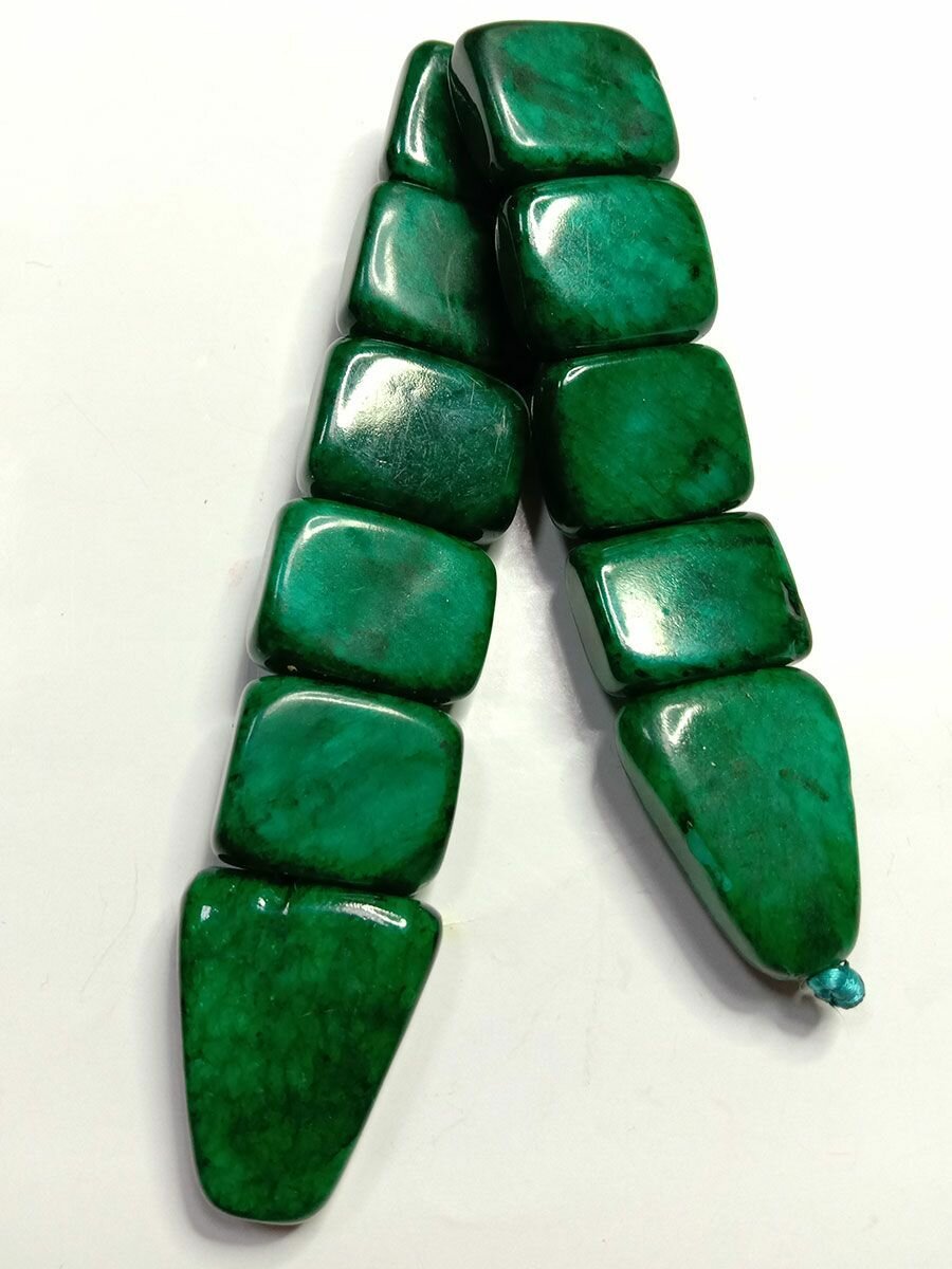 Перекидные четки из прессованного малахита в подарочной коробочек,220Х21х0,7 см.