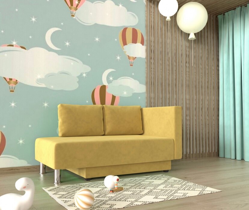 Детский диван Леон на столбах, Желтый