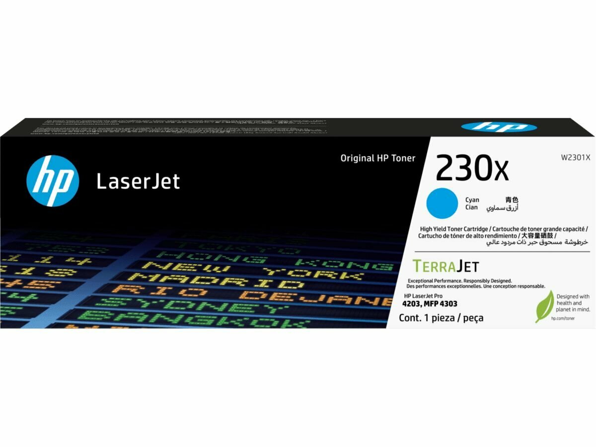 Картридж для лазерного принтера HP 230X Cyan (W2301X)