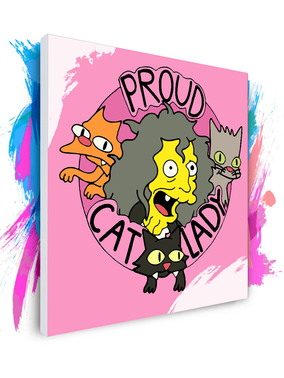 Картина по номерам на холсте Гордая кошатница, 100 х 100 см