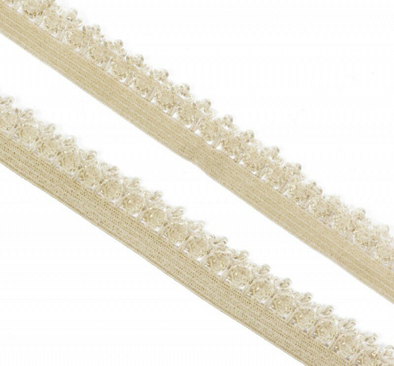 Резинка ажурная бельевая шир.12мм цв.307 бежевый упак.10 м