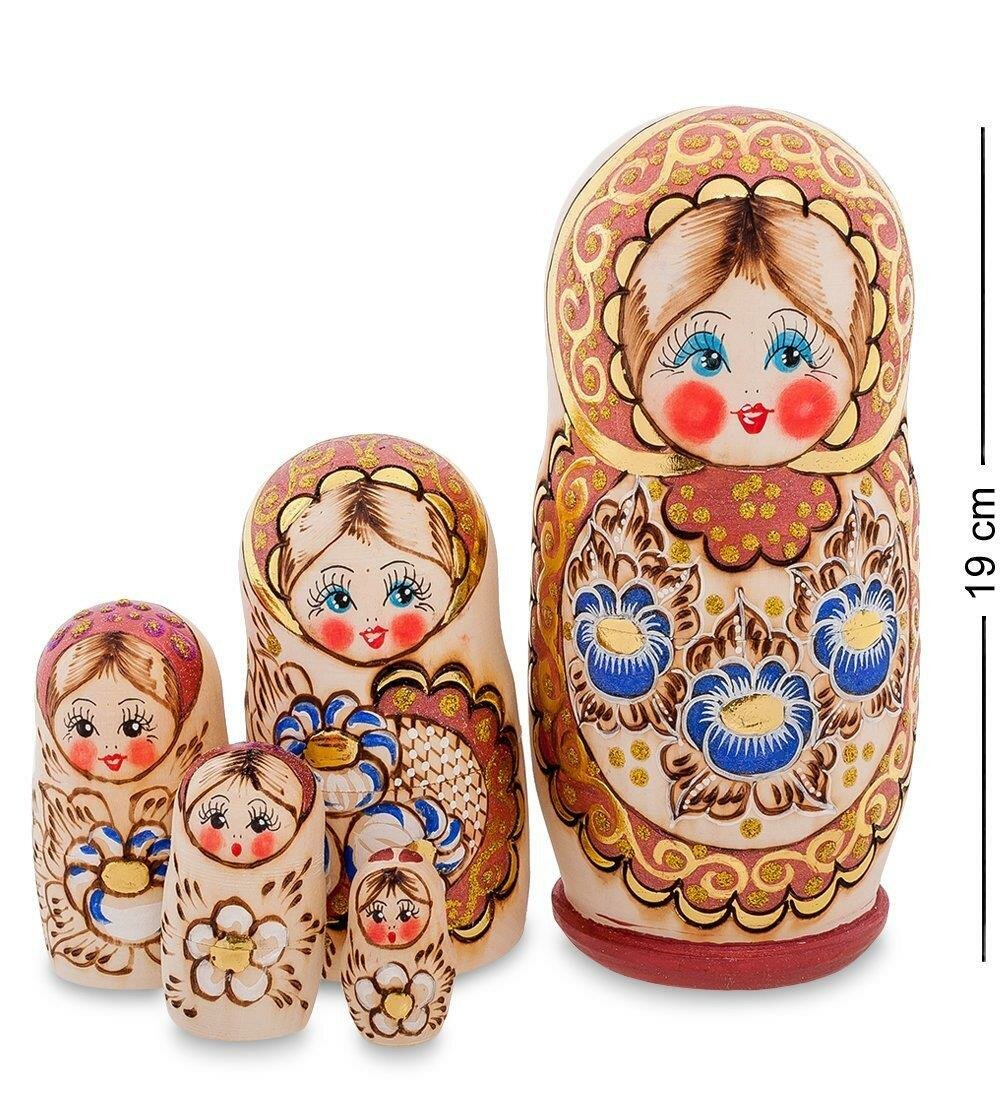 Матрешка 5м "Ксения" МР-24/05-B Народные промыслы дерево липа, акриловая краска, жженка