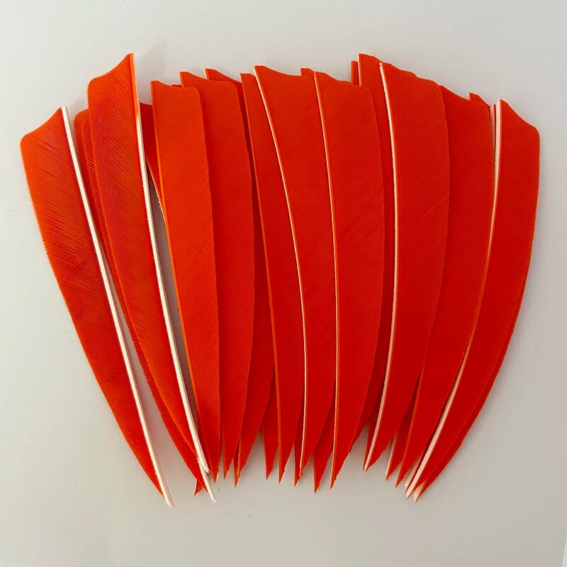 Стрелы для лука, 5 дюймов, 50 шт, перья индейки Оранжевый, Orange